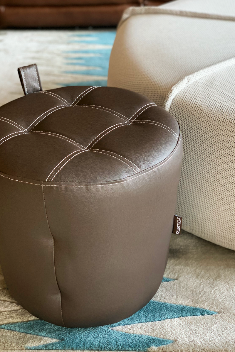 Mocha PVC Stool – COL.M6136/WHITE LINE - Rustica Malaysia
